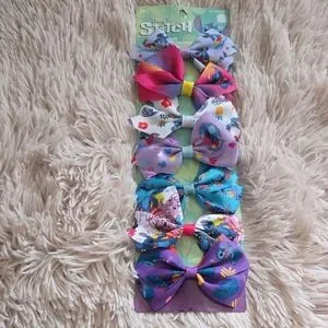 Disney | Accessories | Disney Stitch Colorful Kids Hair Bow Set Of 7 ...